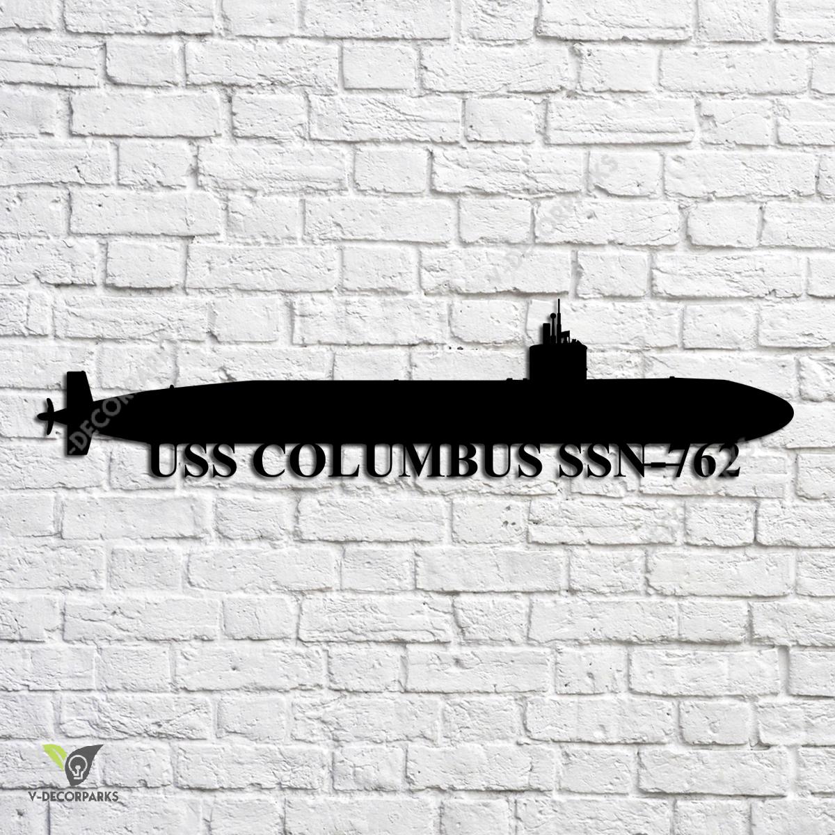 Uss Columbus Ssn 762 V2 Navy Ship Metal Art, Navy Ships Silhouette ...