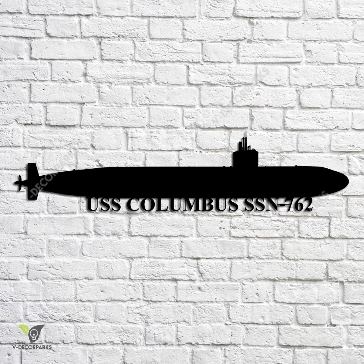 Uss Columbus Ssn 762 Navy Ship Metal Art, Navy Ships Silhouette Metal ...
