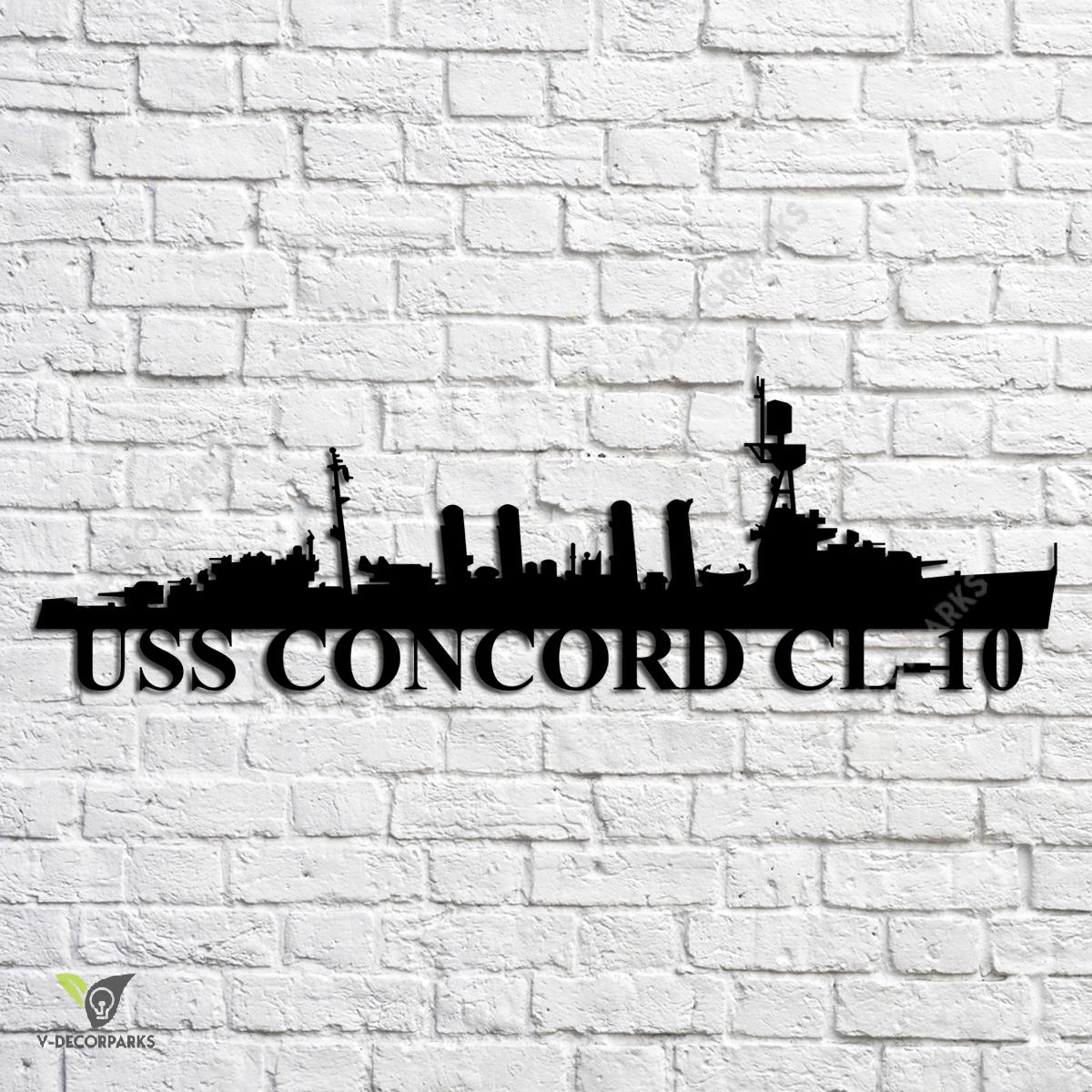 Uss Concord Cl-10 Navy Ship Metal Art, Navy Ships Silhouette Metal Gift ...