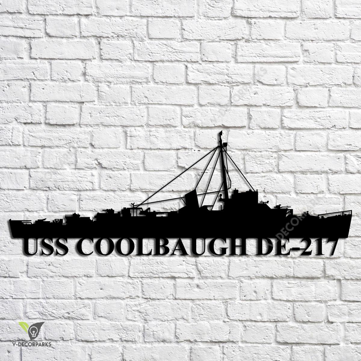 Uss Coolbaugh De-217 Navy Ship Metal Art, Navy Ships Silhouette Metal ...