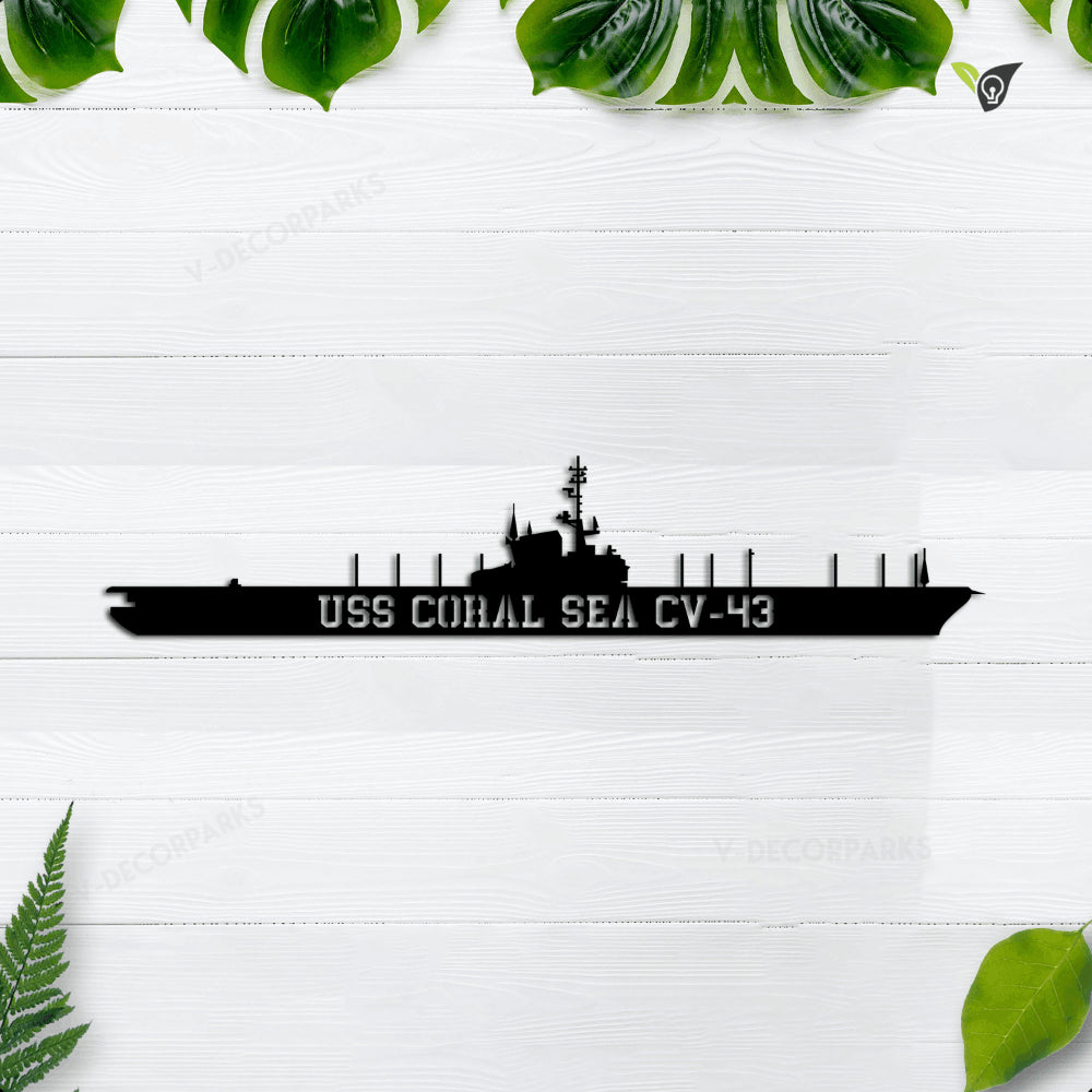 Uss Coral Sea Cv-43 Navy Ships Metal Sign, Battleship Metal Sign, Navy ...