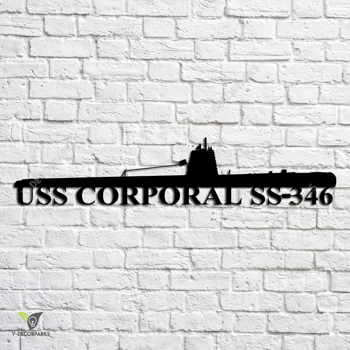 Uss Corporal Ss-346 Navy Ship Metal Art, Navy Ships Silhouette Metal ...