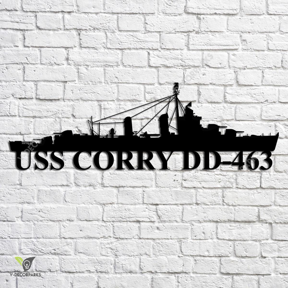 Uss Corry Dd-463 Navy Ship Metal Art, Navy Ships Silhouette Metal Gift ...