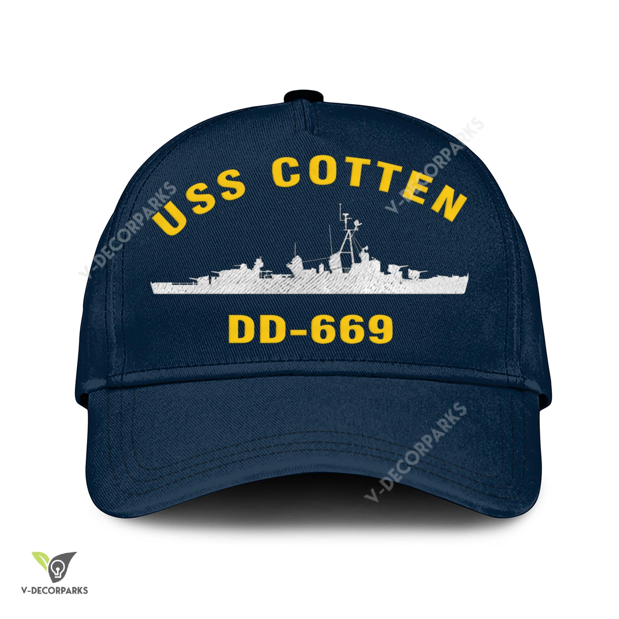 Uss Cotten Dd-669 Classic Baseball Cap Gift For Navy Veteran, Custom ...