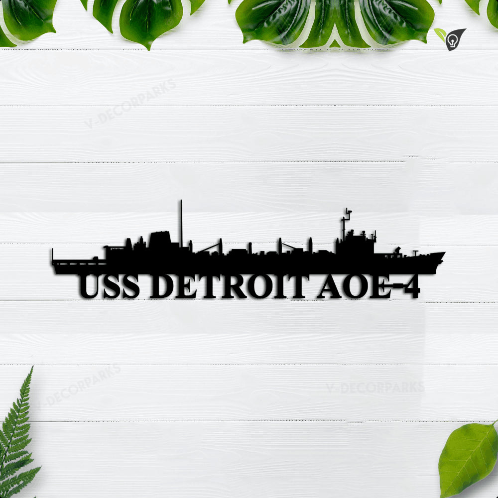 Uss Detroit Aoe-4 Metal Wall Art, Custom Us Navy Ships Metal Sign ...