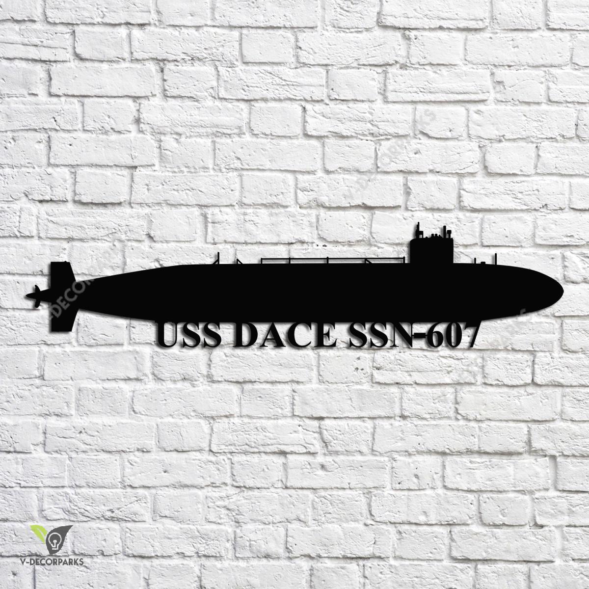 Uss Dace Ssn-607 Navy Ship Metal Art, Navy Ships Silhouette Metal Gift ...
