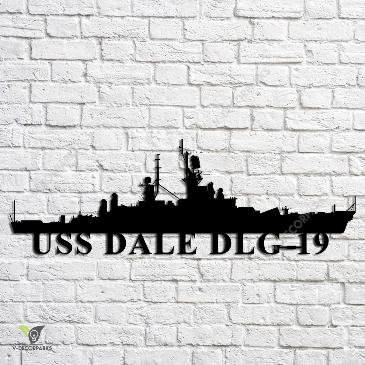 Uss Dale Dlg-19 Navy Ship Metal Art, Navy Ships Silhouette Metal Gift ...