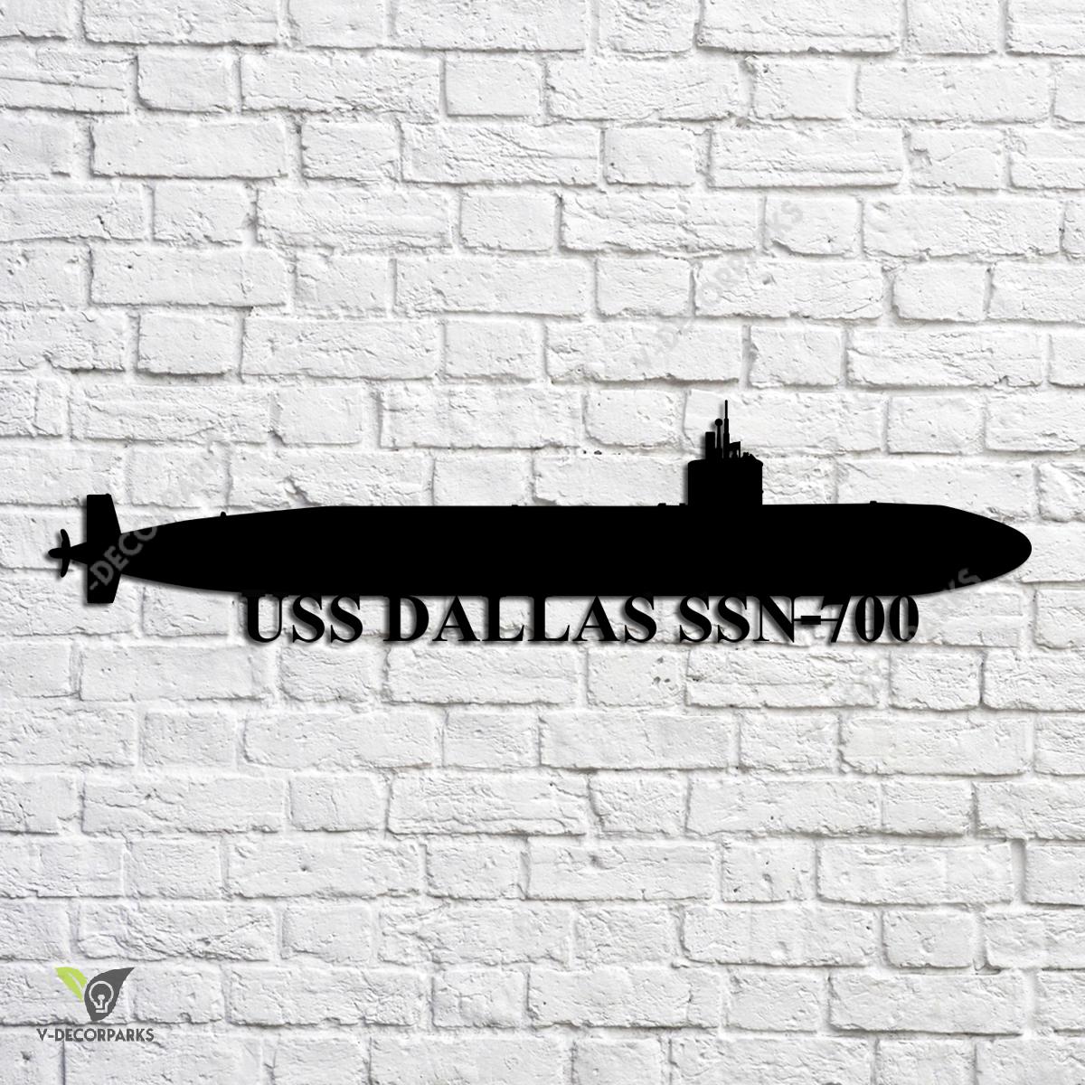 Uss Dallas Ssn-700 Navy Ship Metal Art, Navy Ships Silhouette Metal ...