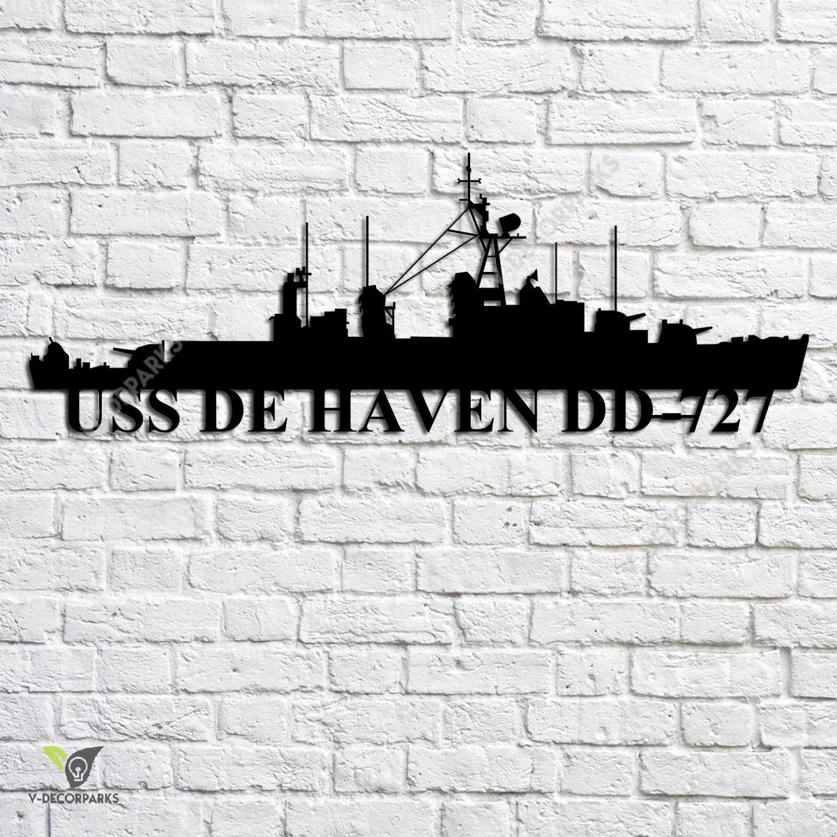 Uss De Haven Dd-727 Navy Ship Metal Art, Navy Ships Silhouette Metal ...
