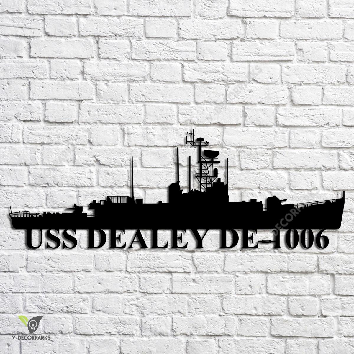 Uss Dealey De-1006 Navy Ship Metal Art, Navy Ships Silhouette Metal ...