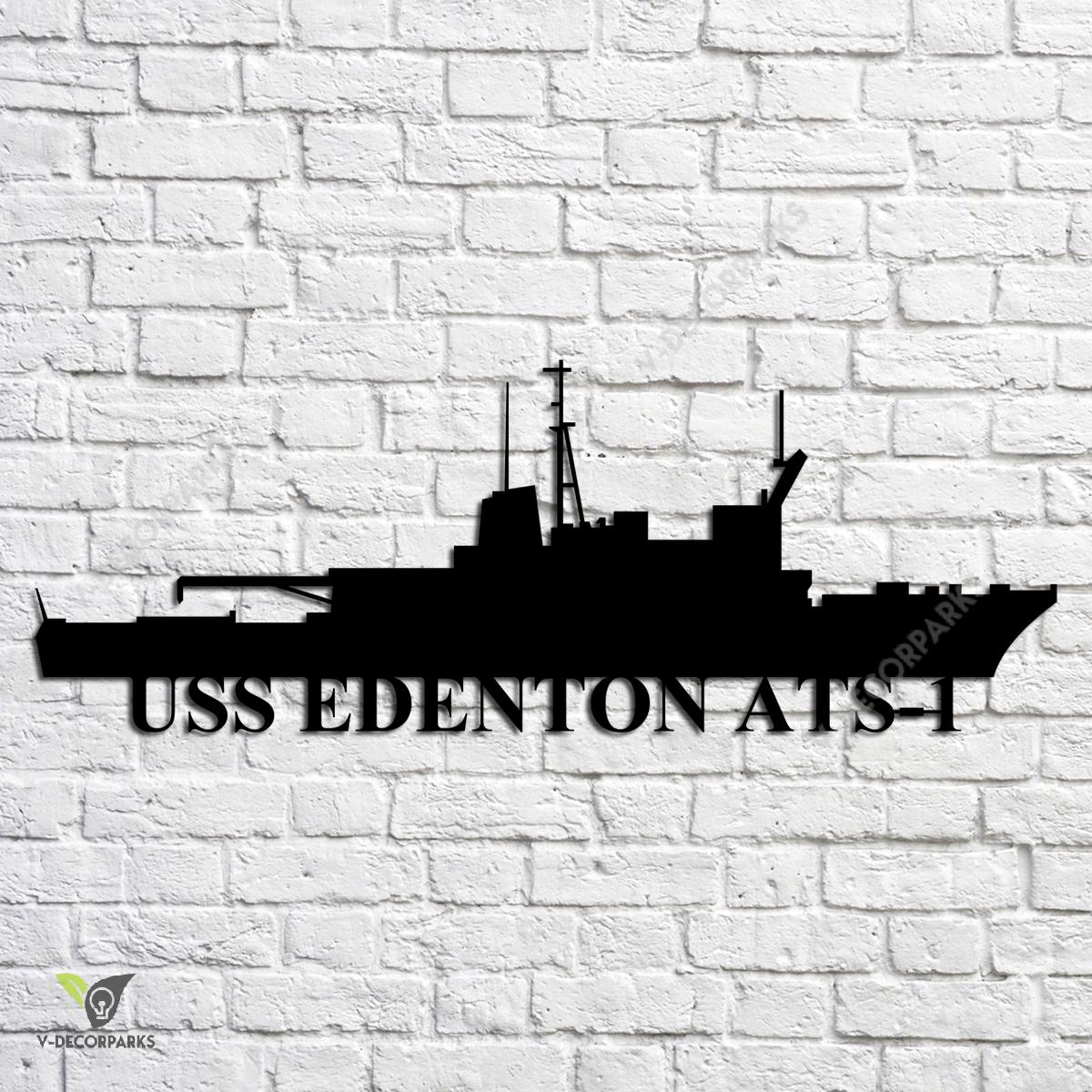 Uss Edenton Ats 1 Navy Ship Metal Art, Navy Ships Silhouette Metal Gift ...