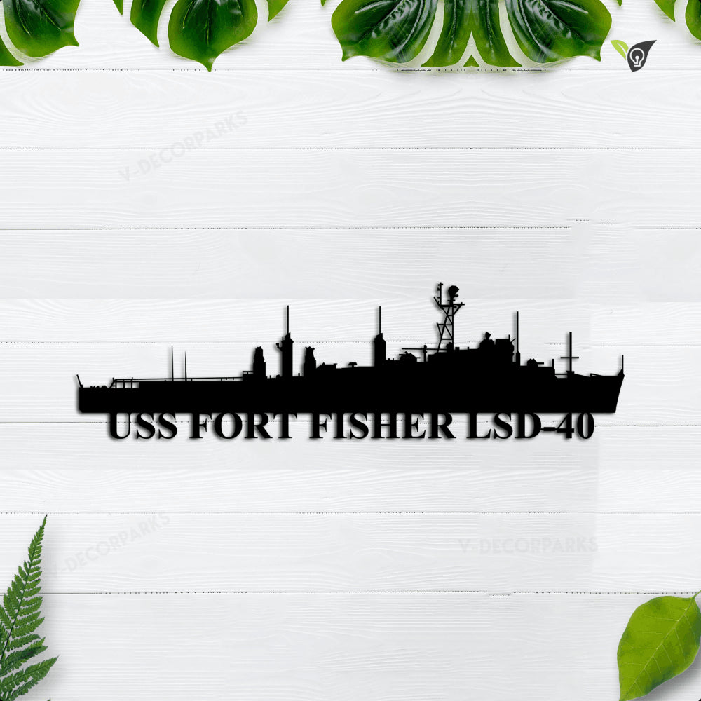 Uss Fort Fisher Lsd-40 Metal Wall Art, Custom Us Navy Ships Metal Sign ...