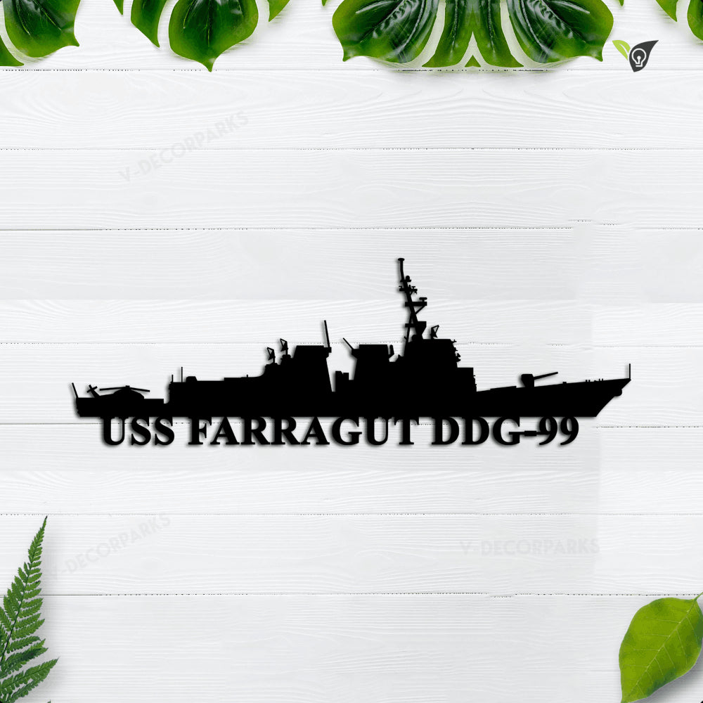 Uss Farragut Ddg-99 Metal Wall Art, Custom Us Navy Ships Metal Sign ...