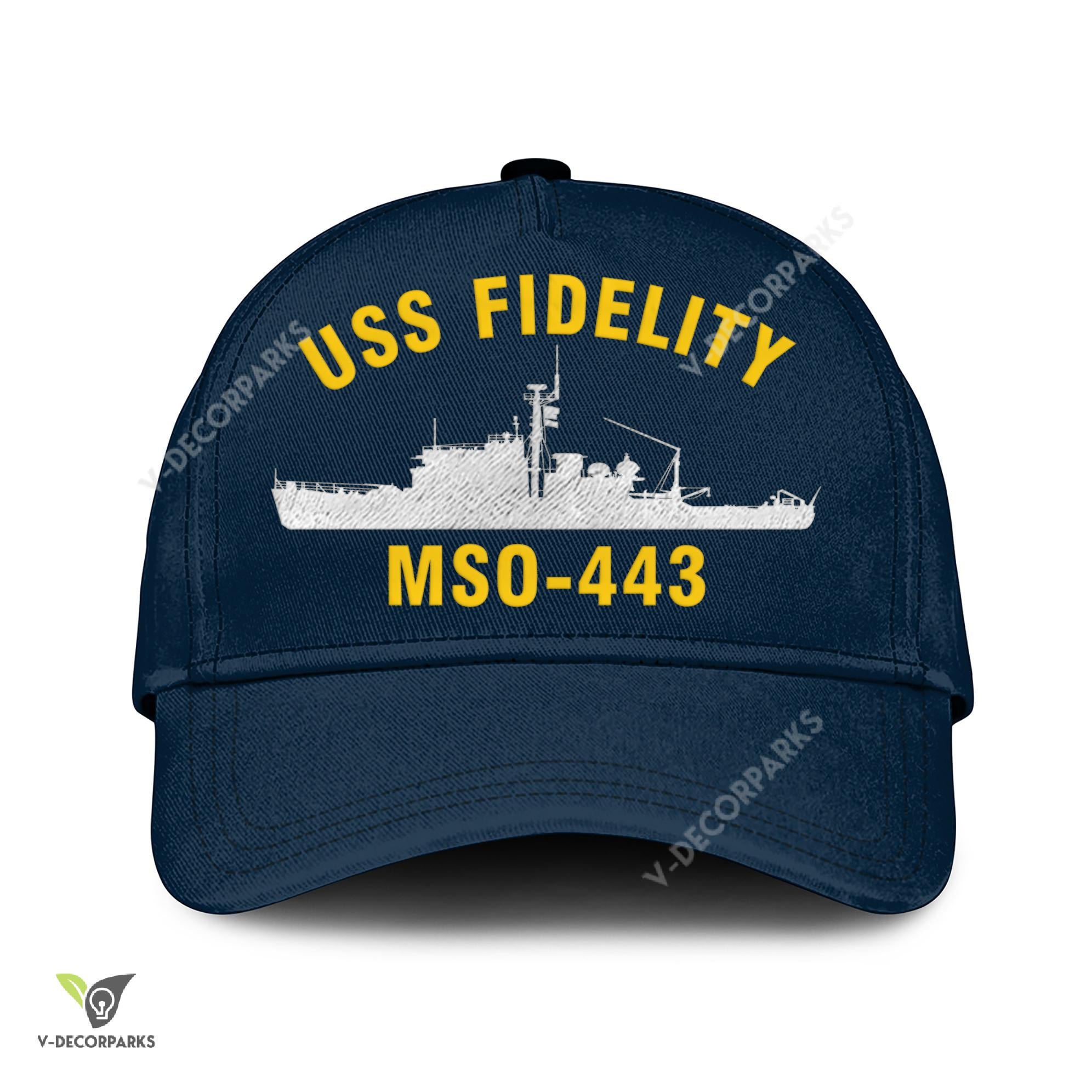 Uss Fidelity Mso-443 Classic Baseball Cap Gift For Navy Veteran, Custom ...