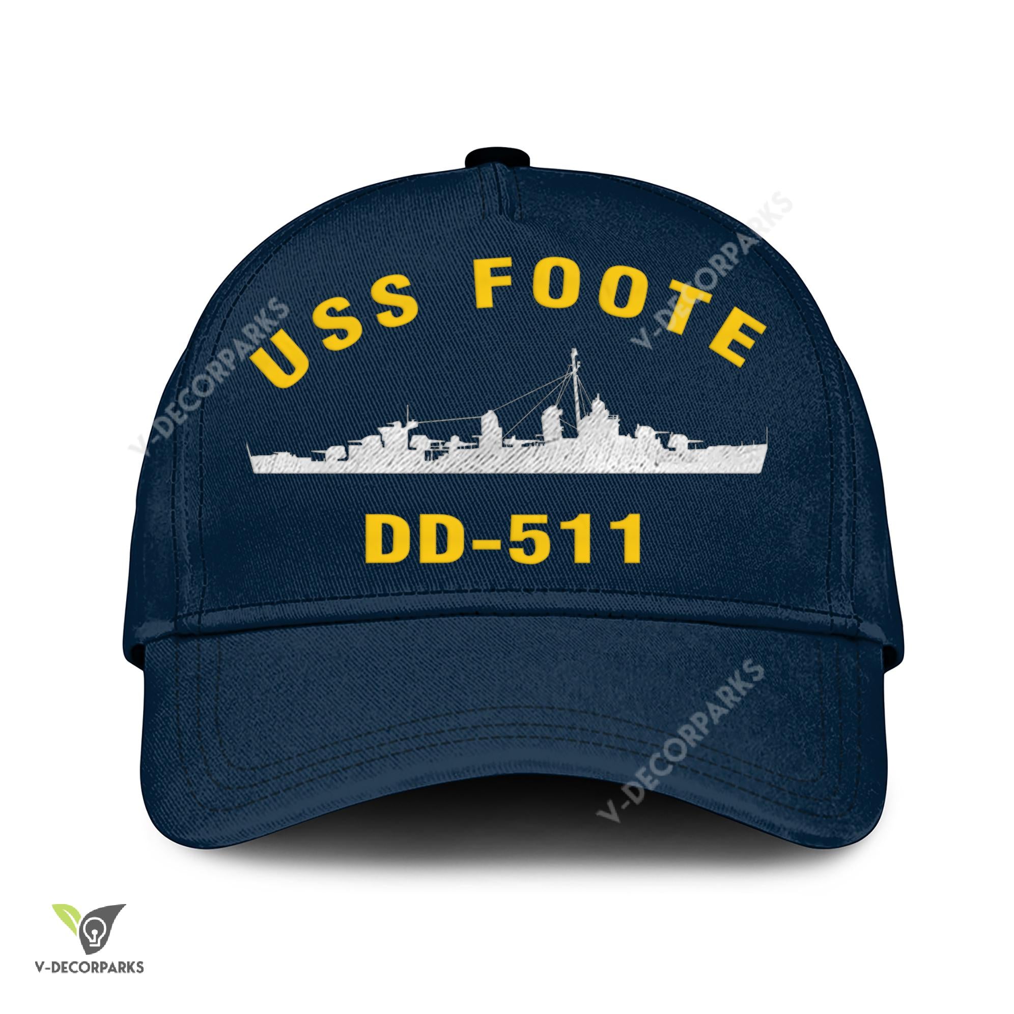 Uss Foote Dd-511 Classic Baseball Cap Gift For Navy Veteran, Custom ...