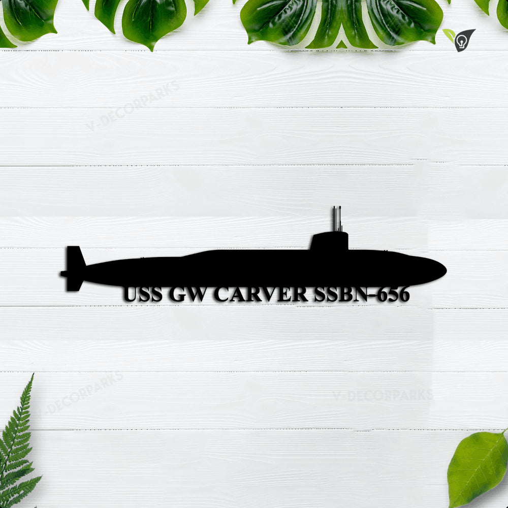 Uss Gw Carver Ssbn-656 Navy Ships Metal Sign, Battleship Metal Sign ...