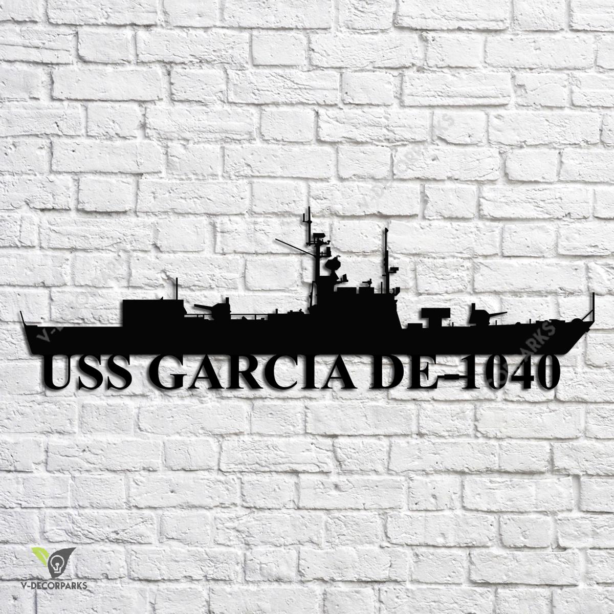 Uss Garcia De-1040 Navy Ship Metal Art, Navy Ships Silhouette Metal ...