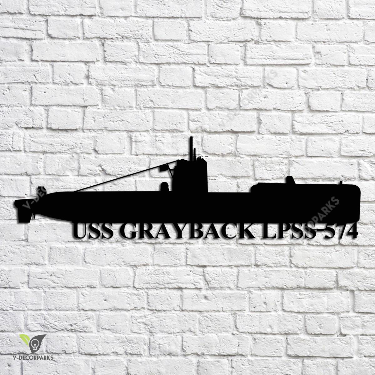 Uss Grayback Lpss-574 Navy Ship Metal Art, Navy Ships Silhouette Metal ...