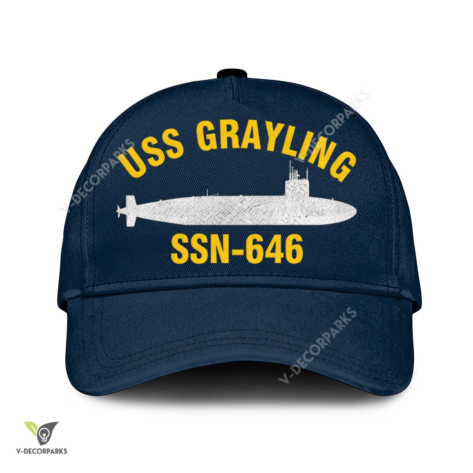 Uss Grayling Ssn-646 Classic Baseball Cap Gift For Navy Veteran, Custom ...