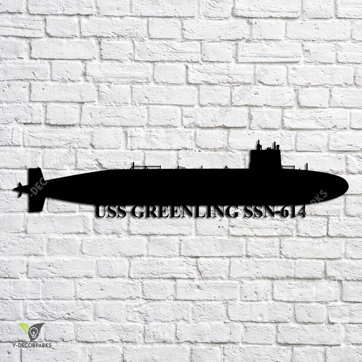 Uss Greenling Ssn-614 Navy Ship Metal Art, Navy Ships Silhouette Metal ...