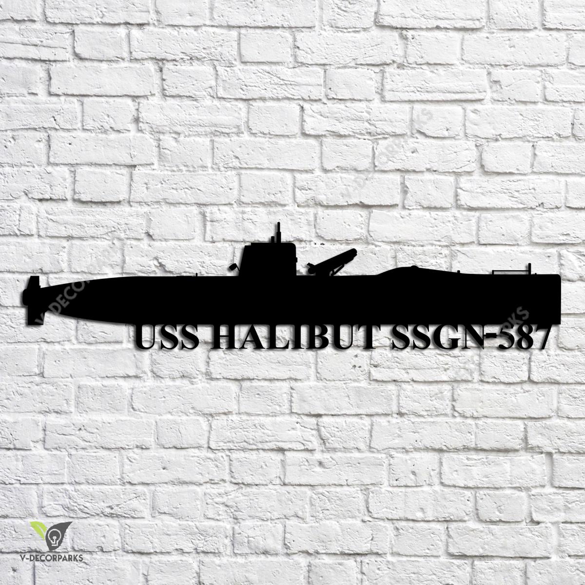 Uss Halibut Ssgn-587 Navy Ship Metal Art, Navy Ships Silhouette Metal ...