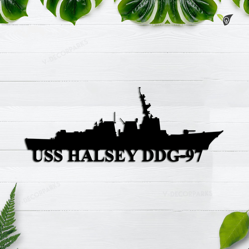 Uss Halsey Ddg-97 Metal Wall Art, Custom Us Navy Ships Metal Sign ...