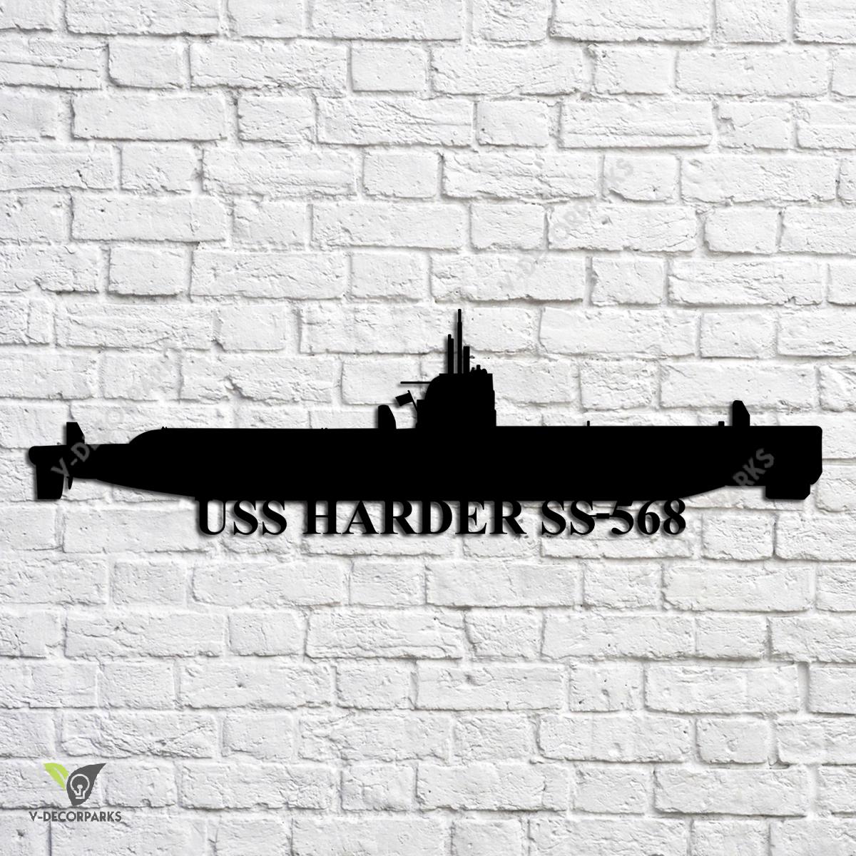 Uss Harder Ss-568 Navy Ship Metal Art, Navy Ships Silhouette Metal Gift ...