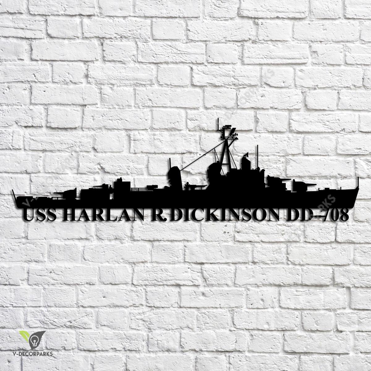 Uss Harlan R. Dickinson Dd-708 Navy Ship Metal Art, Navy Ships ...