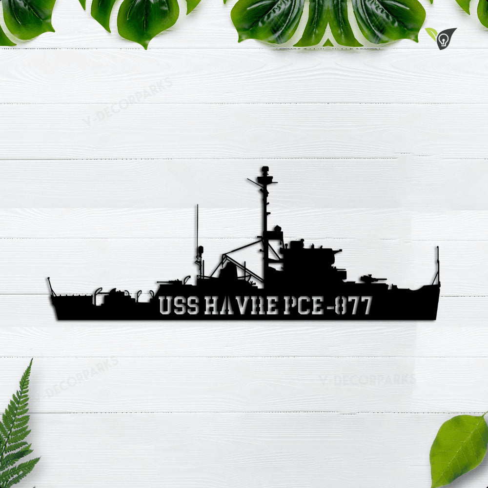 Personalized Uss Havre Pce-877 Metal Wall Art, Custom Us Navy Ships ...