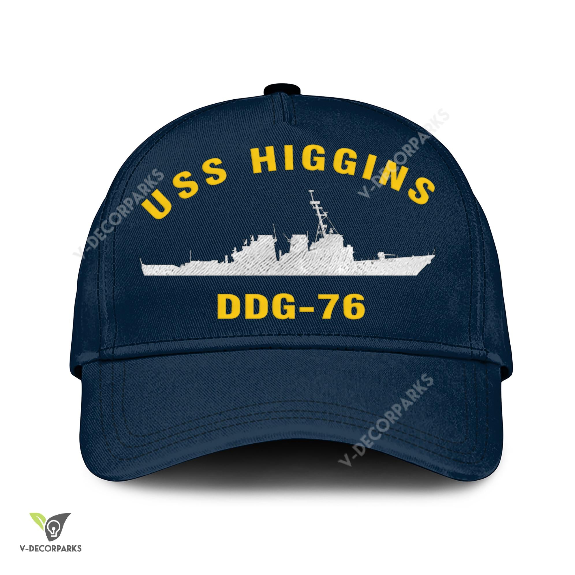 Uss Higgins Ddg-76 Classic Baseball Cap Gift For Navy Veteran, Custom Print/embroidered Us Navy ...