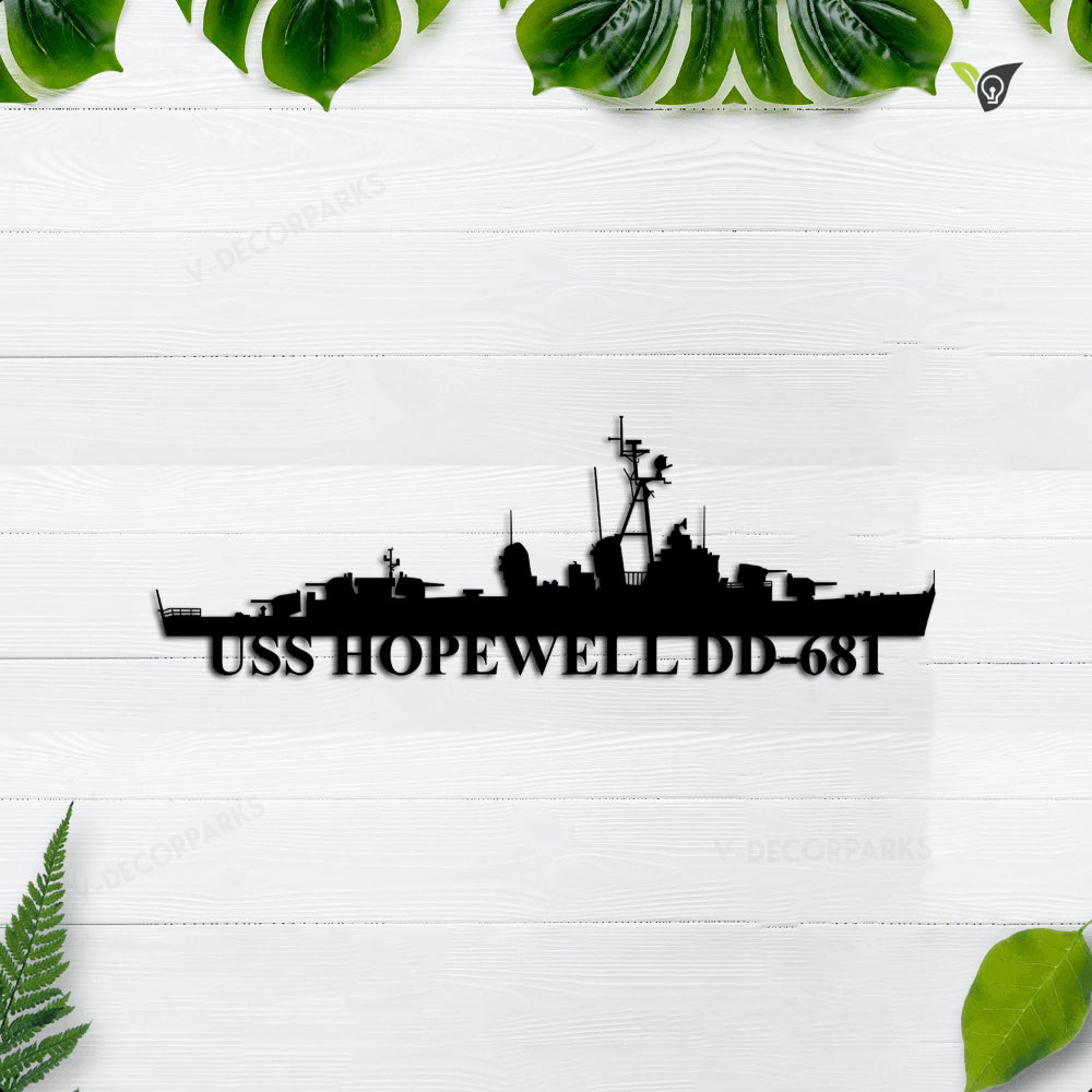 Uss Hopewell Dd-681 Metal Wall Art, Custom Us Navy Ships Metal Sign ...