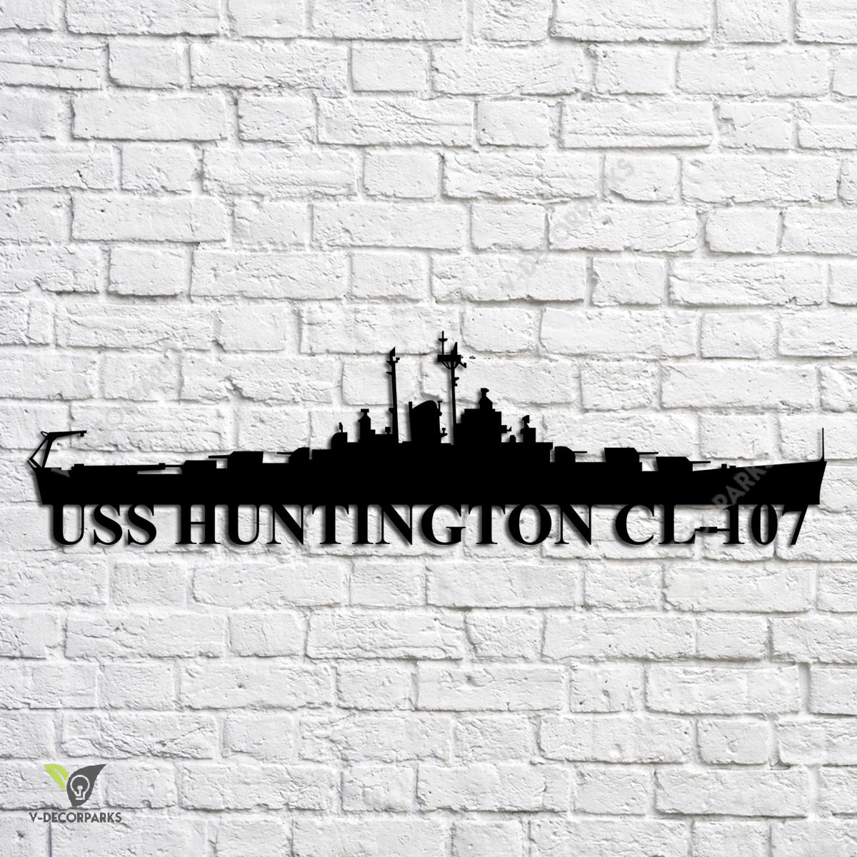 Uss Huntington Cl-107 Navy Ship Metal Art, Navy Ships Silhouette Metal ...