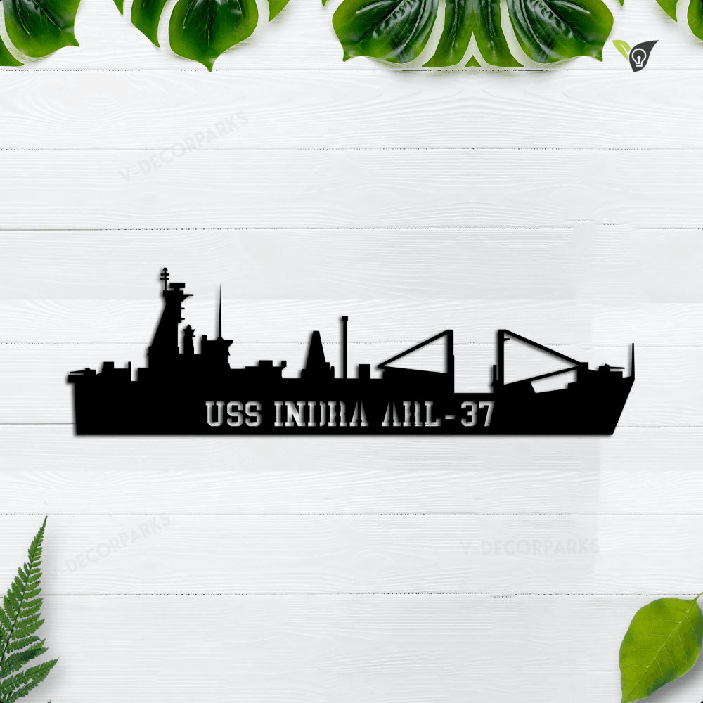 Uss Indra-arl-37 Metal Wall Art, Custom Us Navy Ships Metal Sign, Metal ...