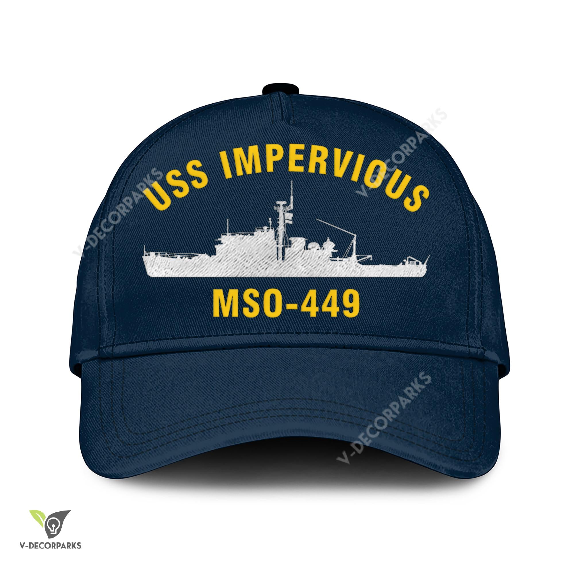 Uss Impervious Mso-449 Classic Baseball Cap Gift For Navy Veteran ...