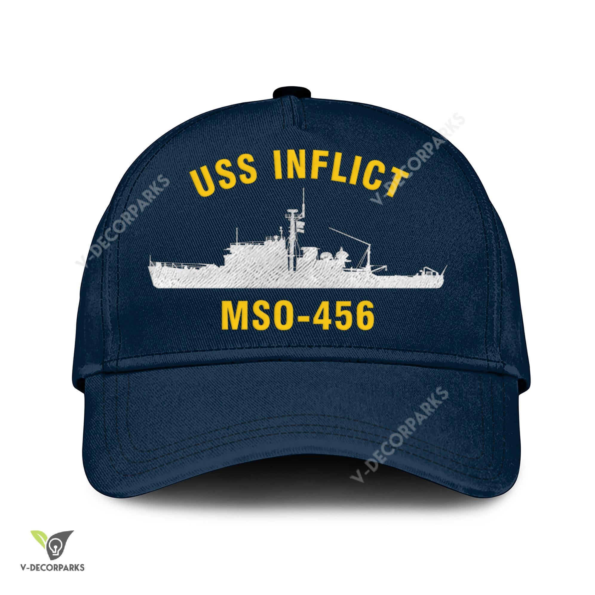 Uss Inflict Mso-456 Classic Baseball Cap Gift For Navy Veteran, Custom ...