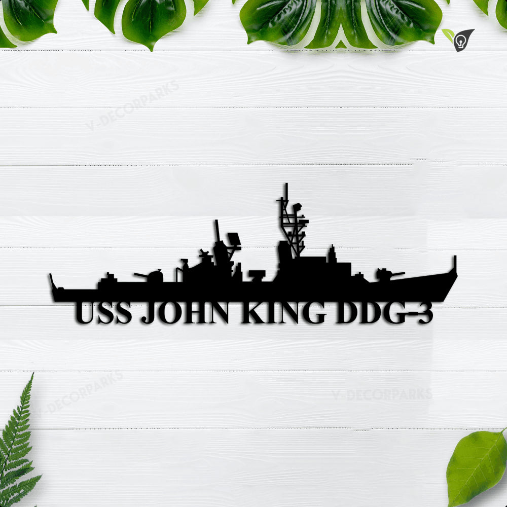 Uss John King Ddg-3 Metal Wall Art, Custom Us Navy Ships Metal Sign ...