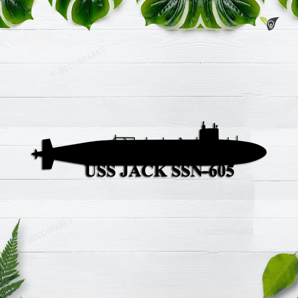 Personalized Submarine Uss Jack Ssn-605 Metal Wall Art, Custom Us Navy ...