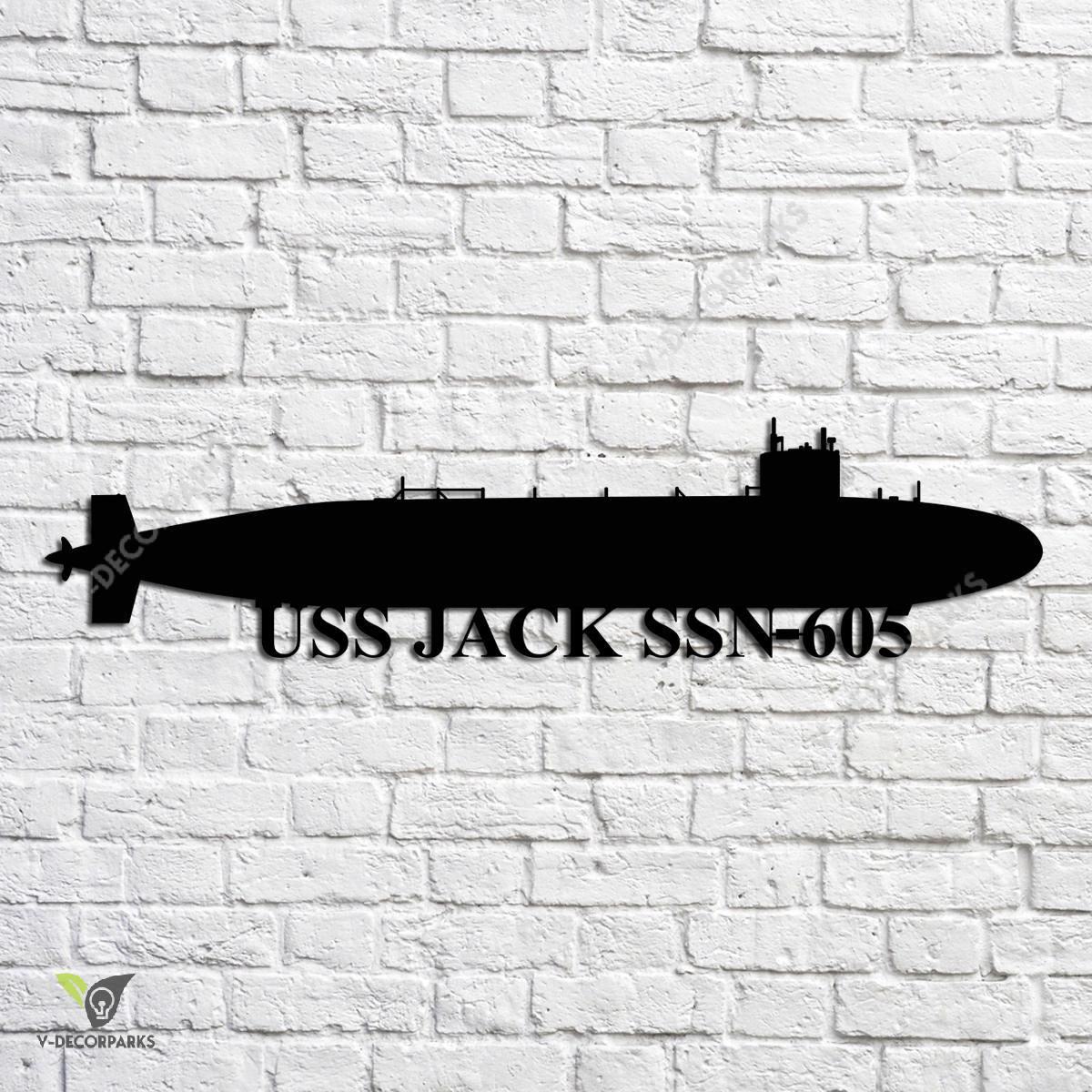 Uss Jack Ssn 605 Navy Ship Metal Art, Navy Ships Silhouette Metal Gift ...