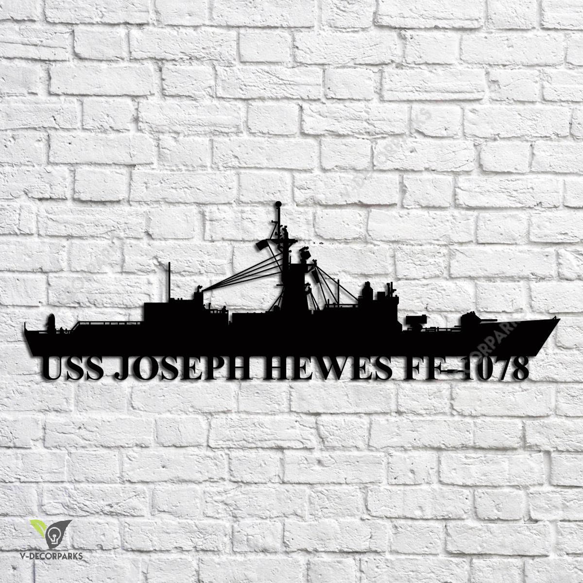 Uss Joseph Hewes Ff-1078 Navy Ship Metal Art, Navy Ships Silhouette ...