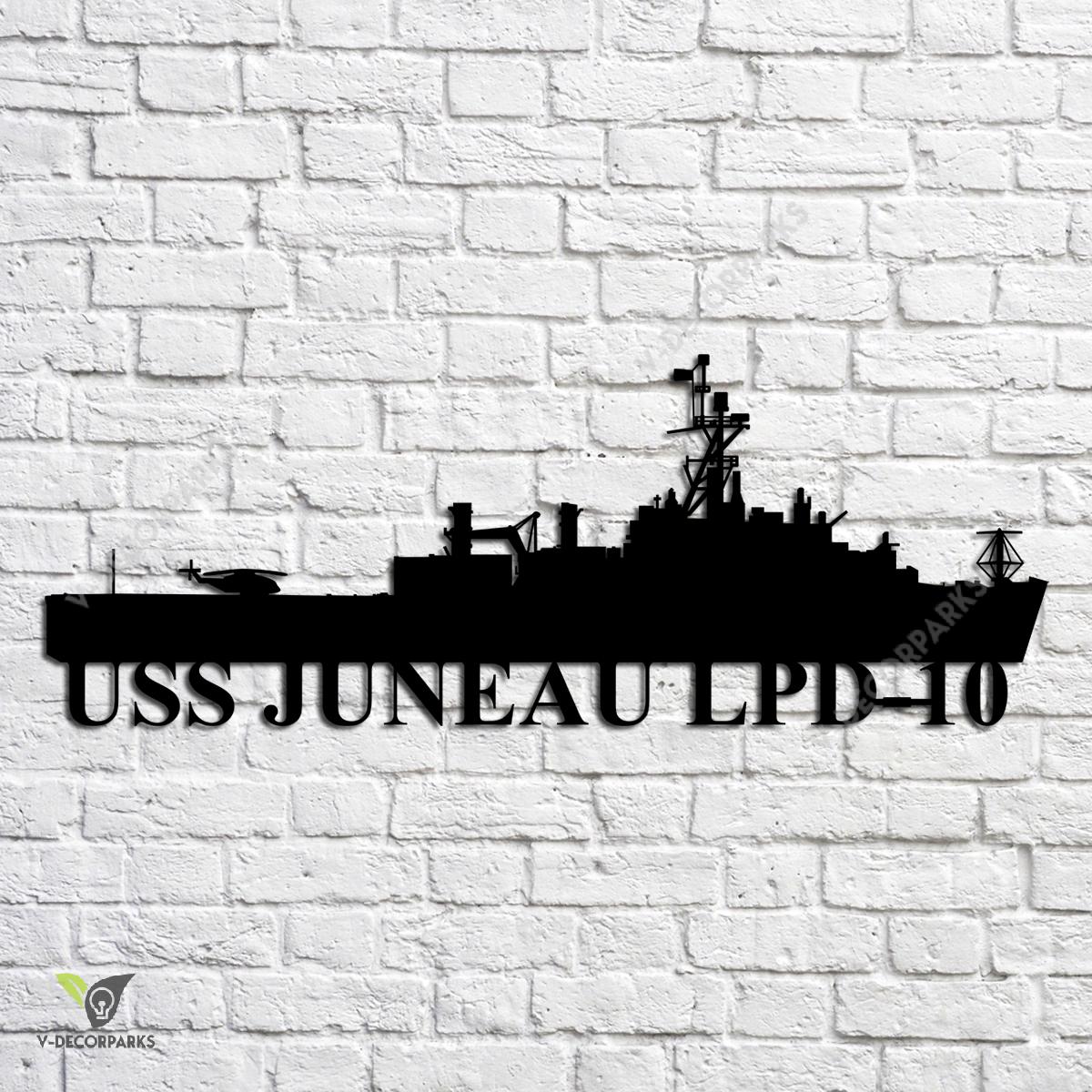 Uss Juneau Lpd 10 Navy Ship Metal Art, Navy Ships Silhouette Metal Gift ...