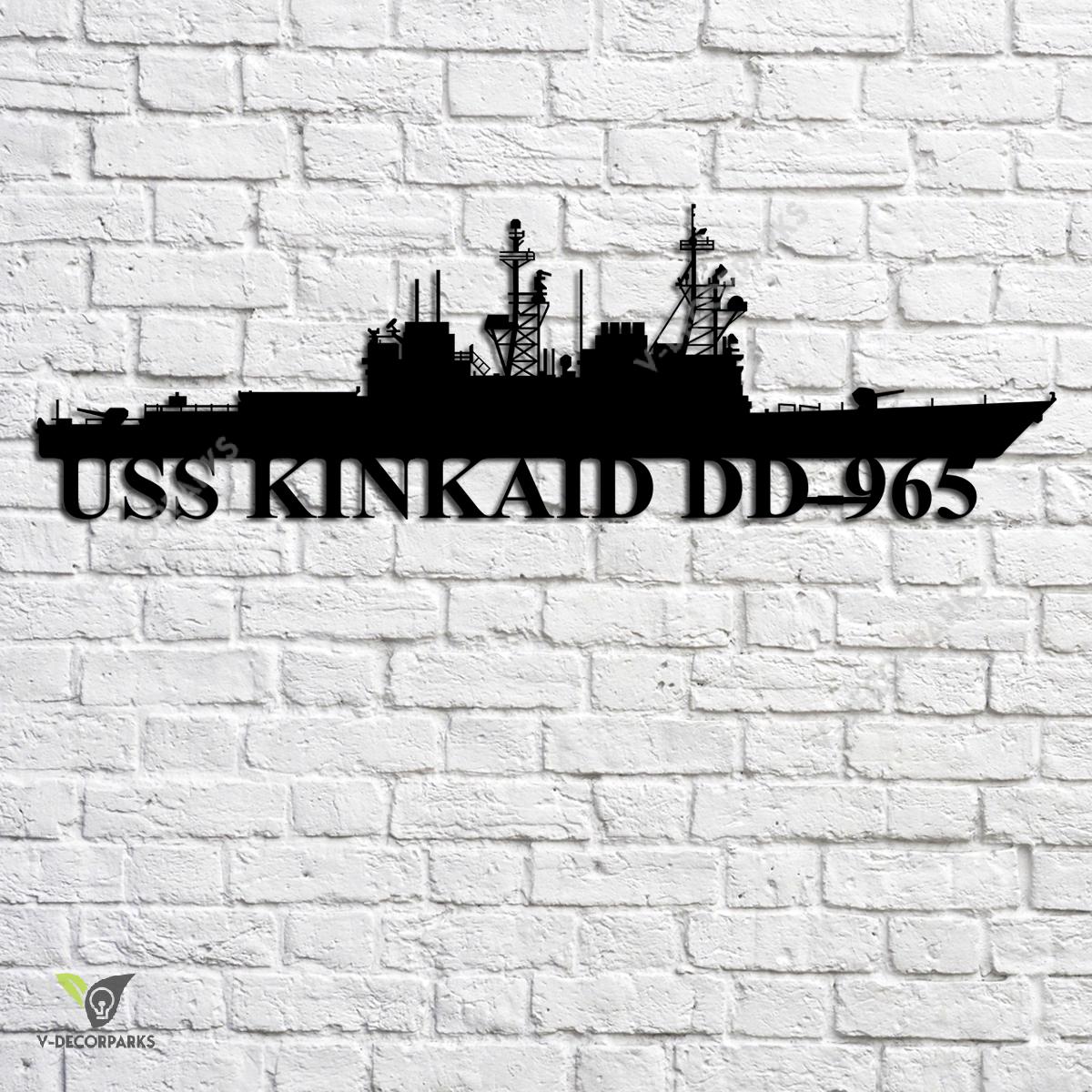 Uss Kinkaid Dd-965 Navy Ship Metal Art, Navy Ships Silhouette Metal ...