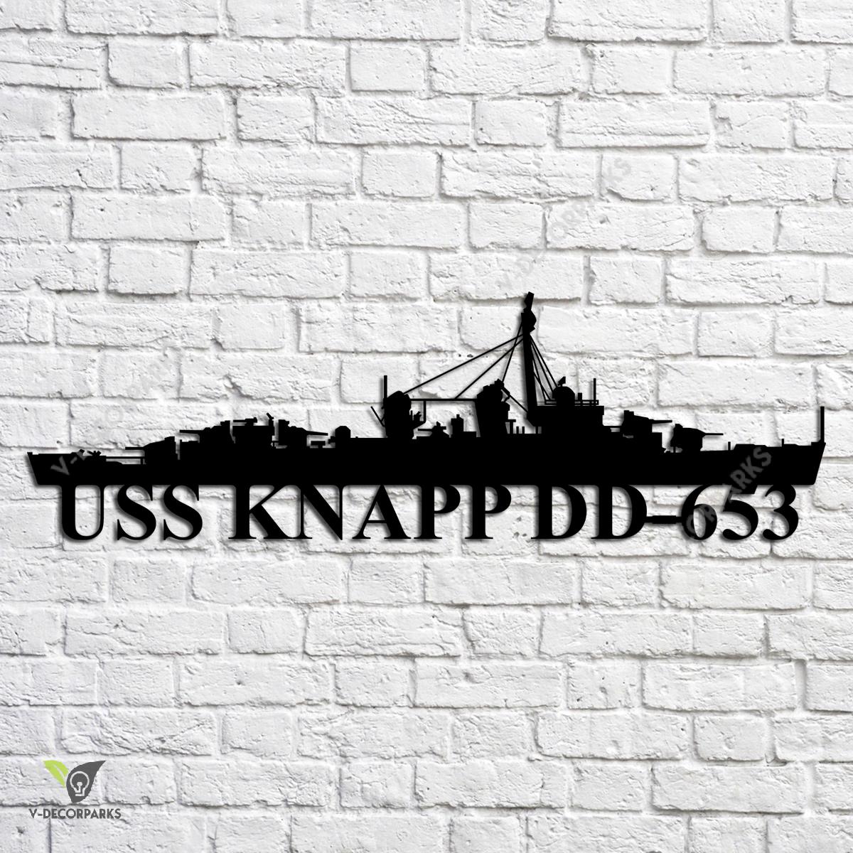 Uss Knapp Dd-653 Navy Ship Metal Art, Navy Ships Silhouette Metal Gift ...