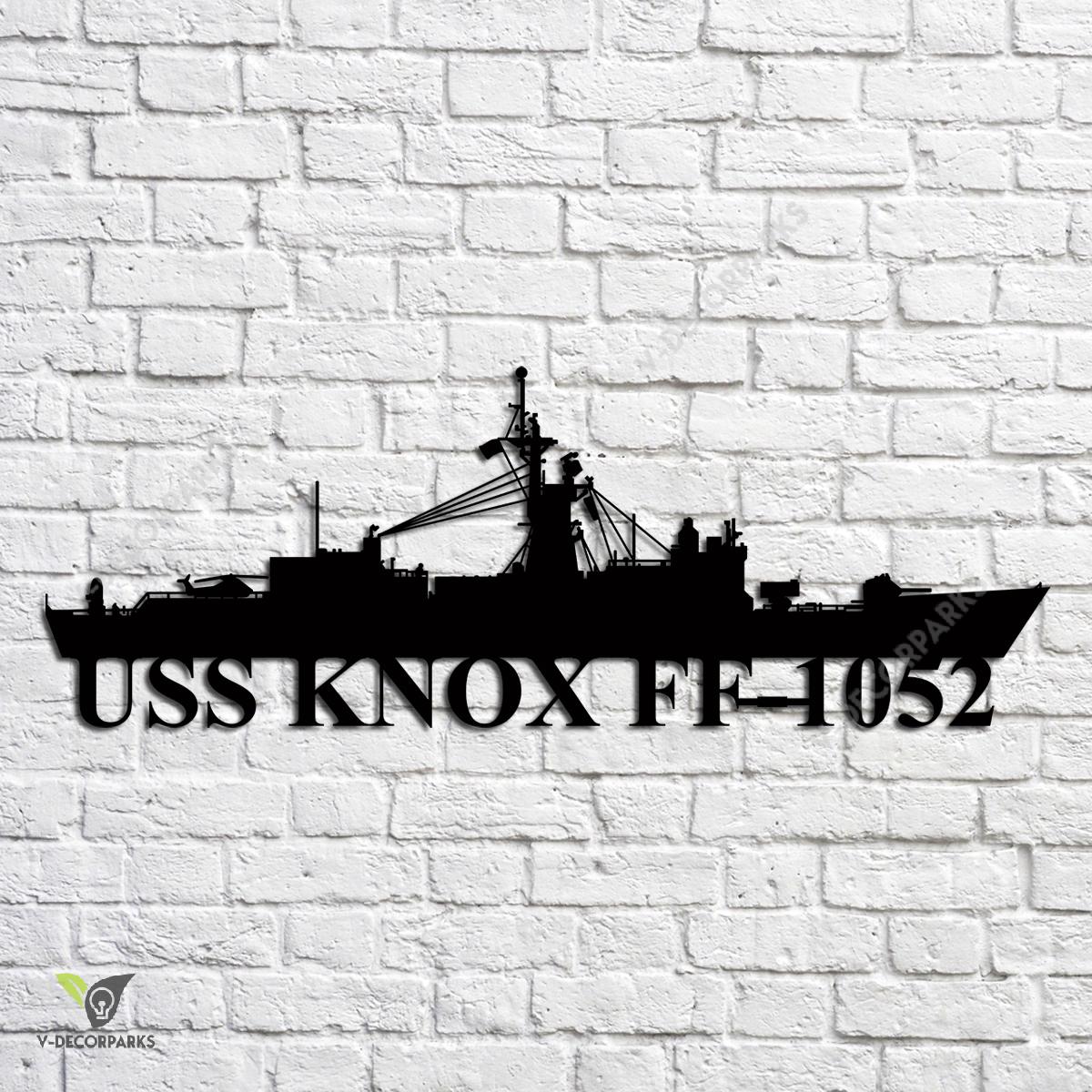 Uss Knox Ff-1052 Navy Ship Metal Art, Navy Ships Silhouette Metal Gift ...