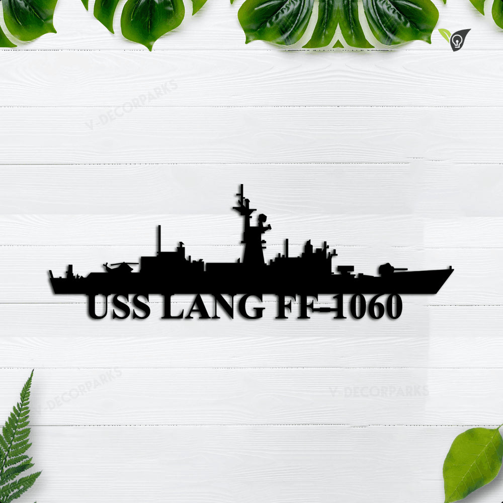 Uss Lang Ff-1060 Metal Wall Art, Custom Us Navy Ships Metal Sign, Metal ...