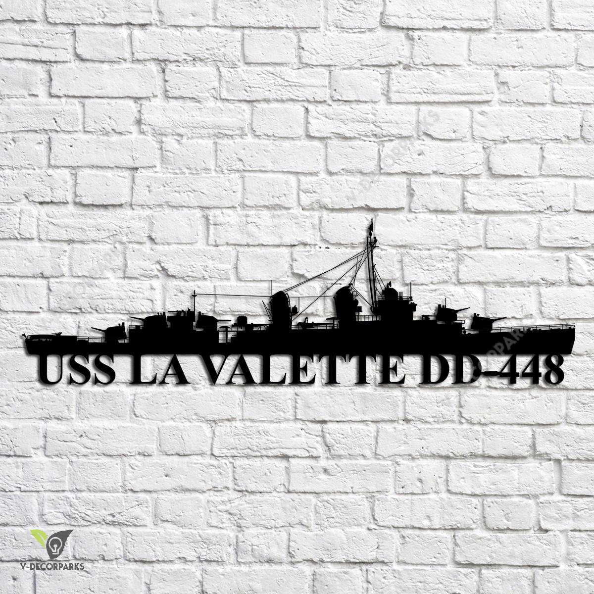 Uss La Valette Dd-448 Navy Ship Metal Art, Navy Ships Silhouette Metal ...