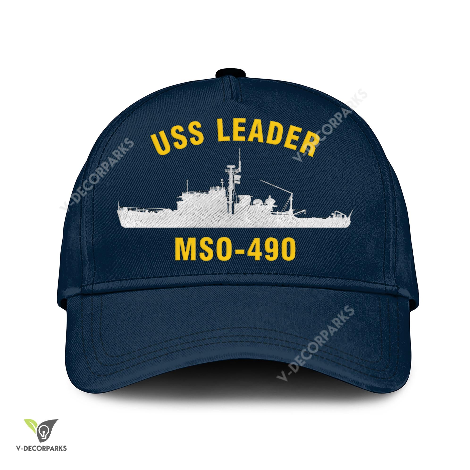 Uss Leader Mso-490 Classic Baseball Cap Gift For Navy Veteran, Custom ...