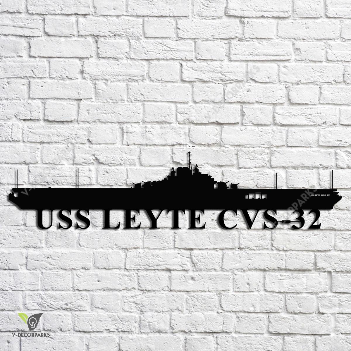 Uss Leyte Cvs-32 Navy Ship Metal Art, Navy Ships Silhouette Metal Gift ...