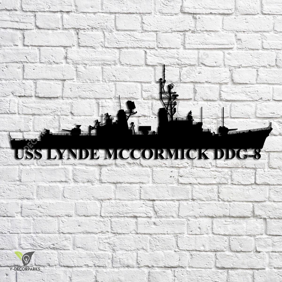 Uss Lynde Mccormick Ddg-8 Navy Ship Metal Art, Navy Ships Silhouette ...