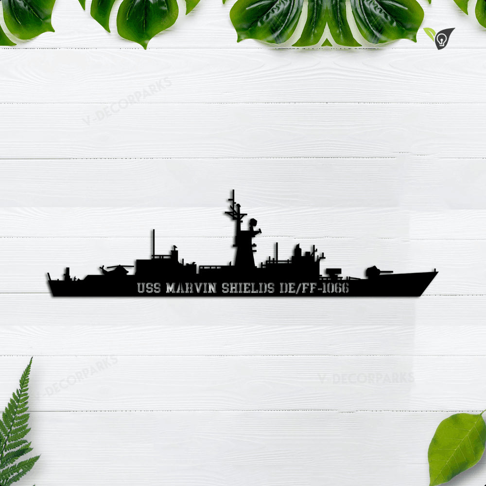 Personalized Uss Marvin Shields De/ff-1066 Metal Wall Art, Custom Us ...