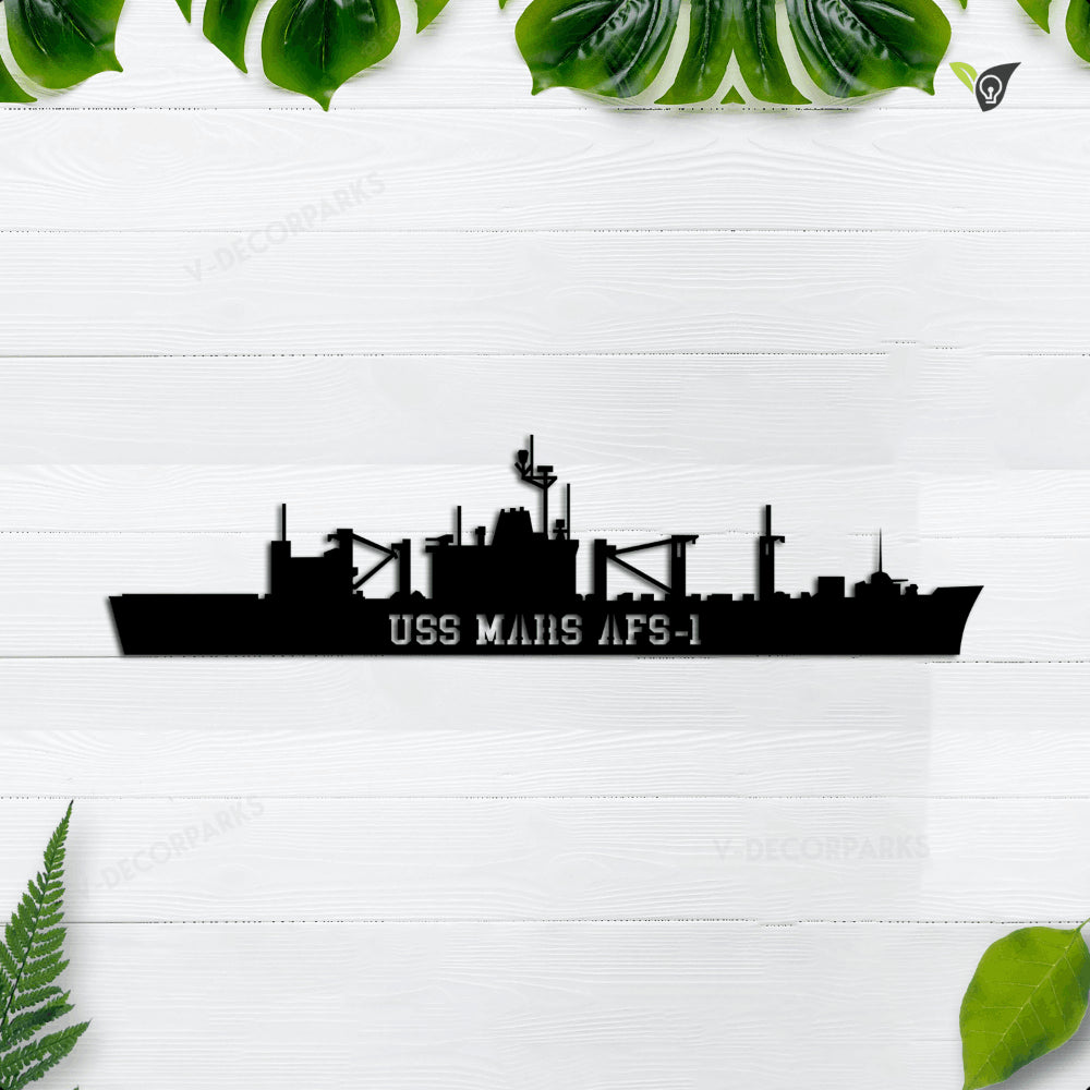 Uss Mars Afs-1 Metal Wall Art, Custom Us Navy Ships Metal Sign, Metal ...